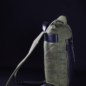 Canvas Backpack Sewing Pattern: Leather Accent Roll Top (PDF) - Etsy