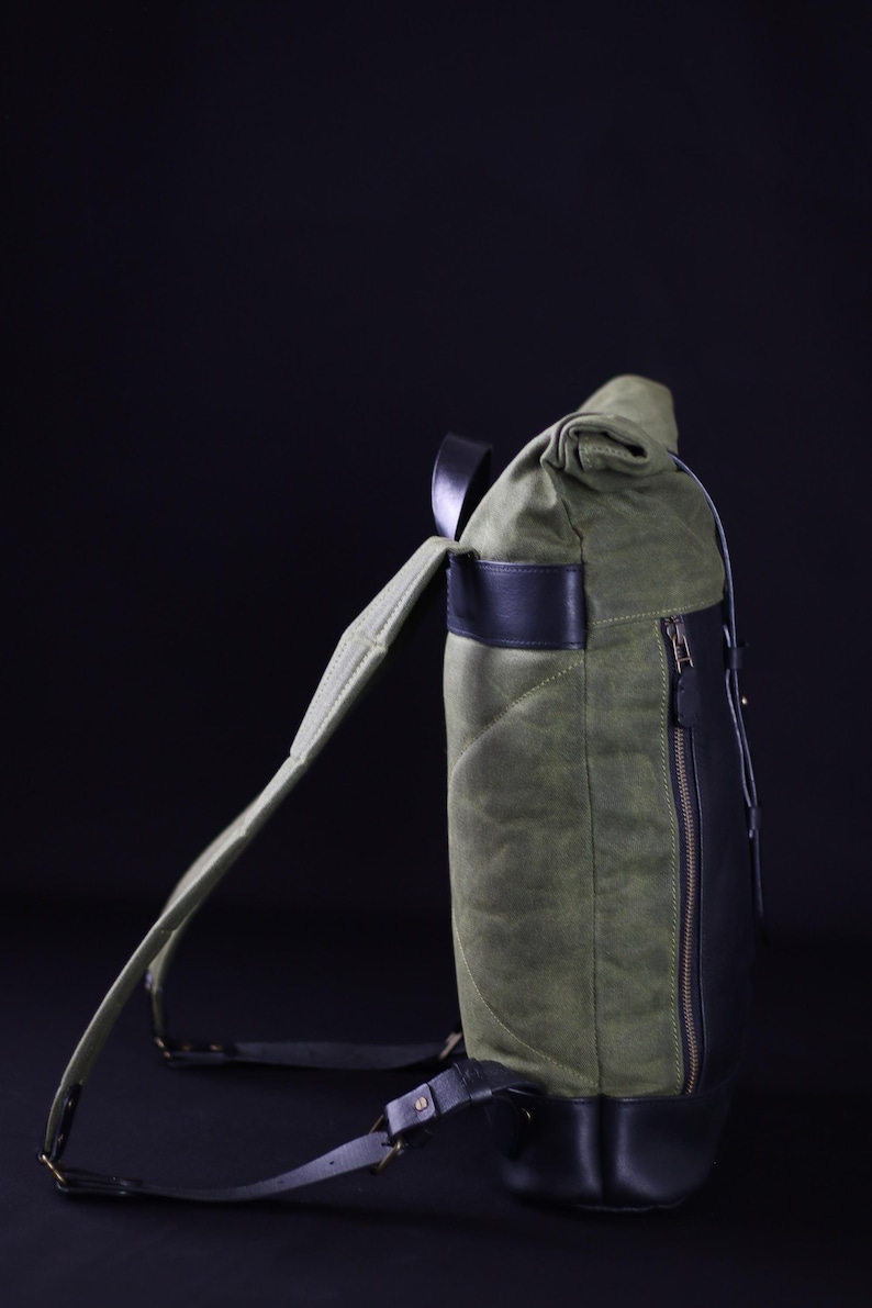 Canvas Backpack Sewing Pattern: Leather Accent Roll Top (PDF) - Etsy