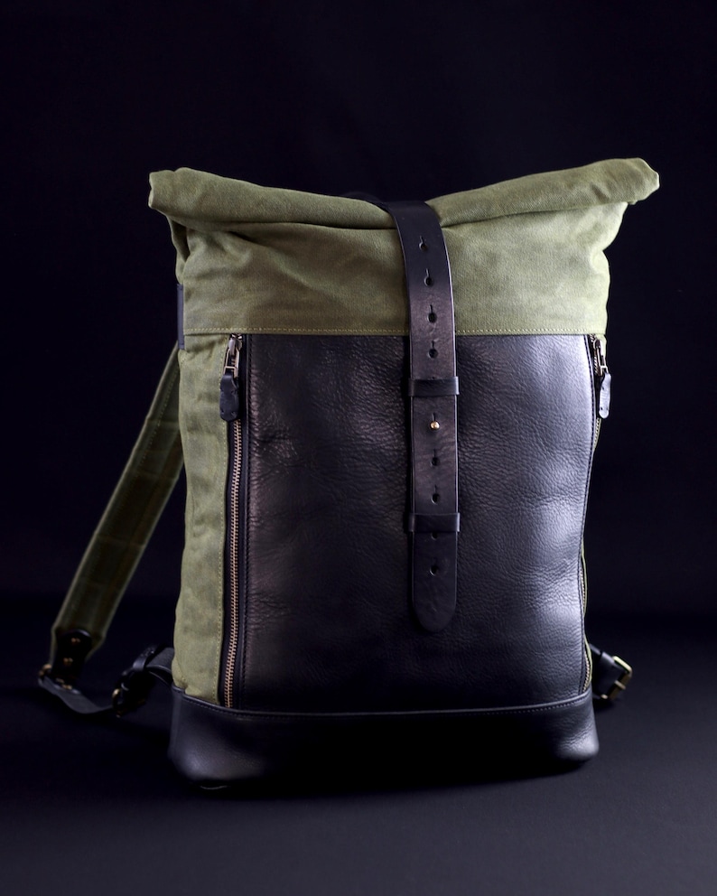 Canvas Backpack Sewing Pattern: Leather Accent Roll Top (PDF) - Etsy
