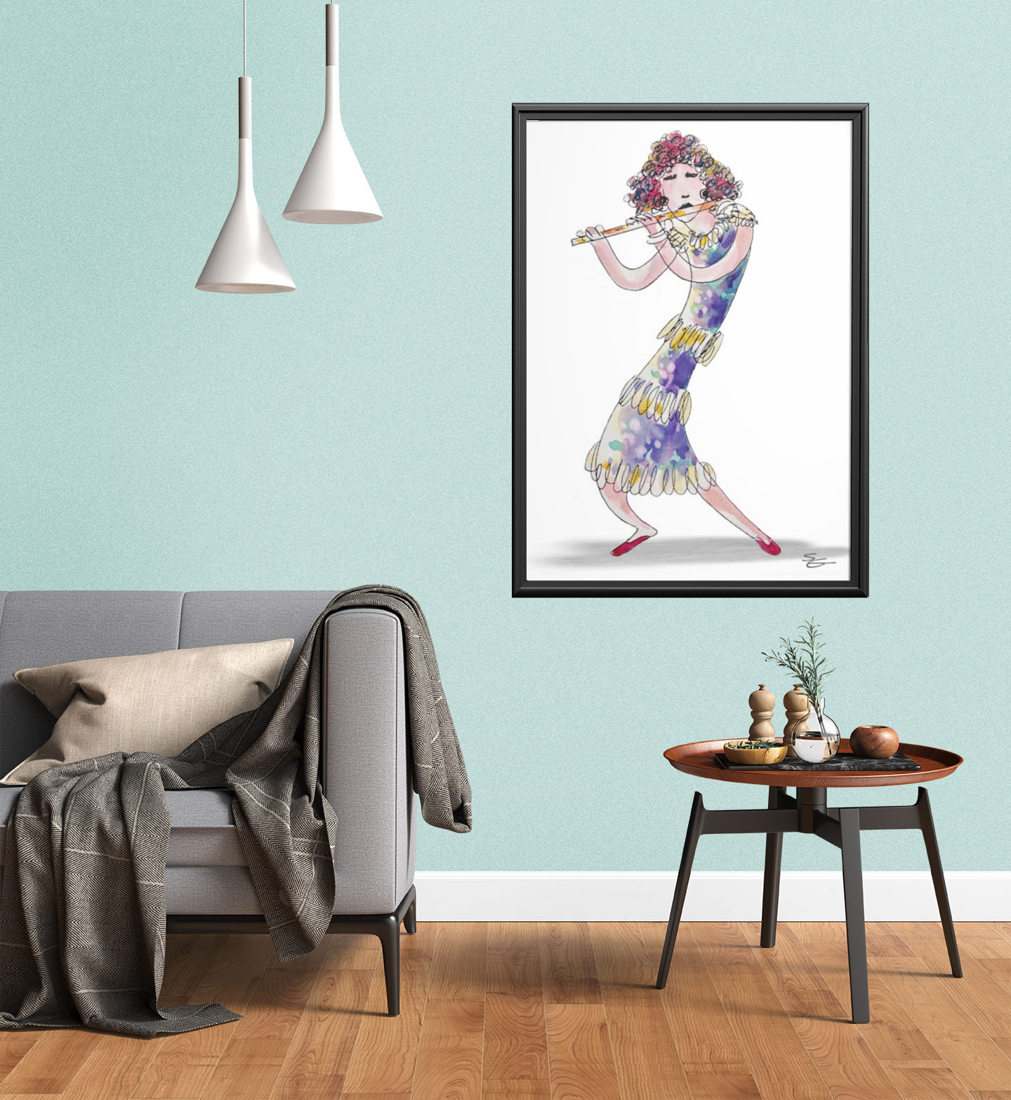 Abstract Female Flute | Impressionist Flute | Female Flute Player ...