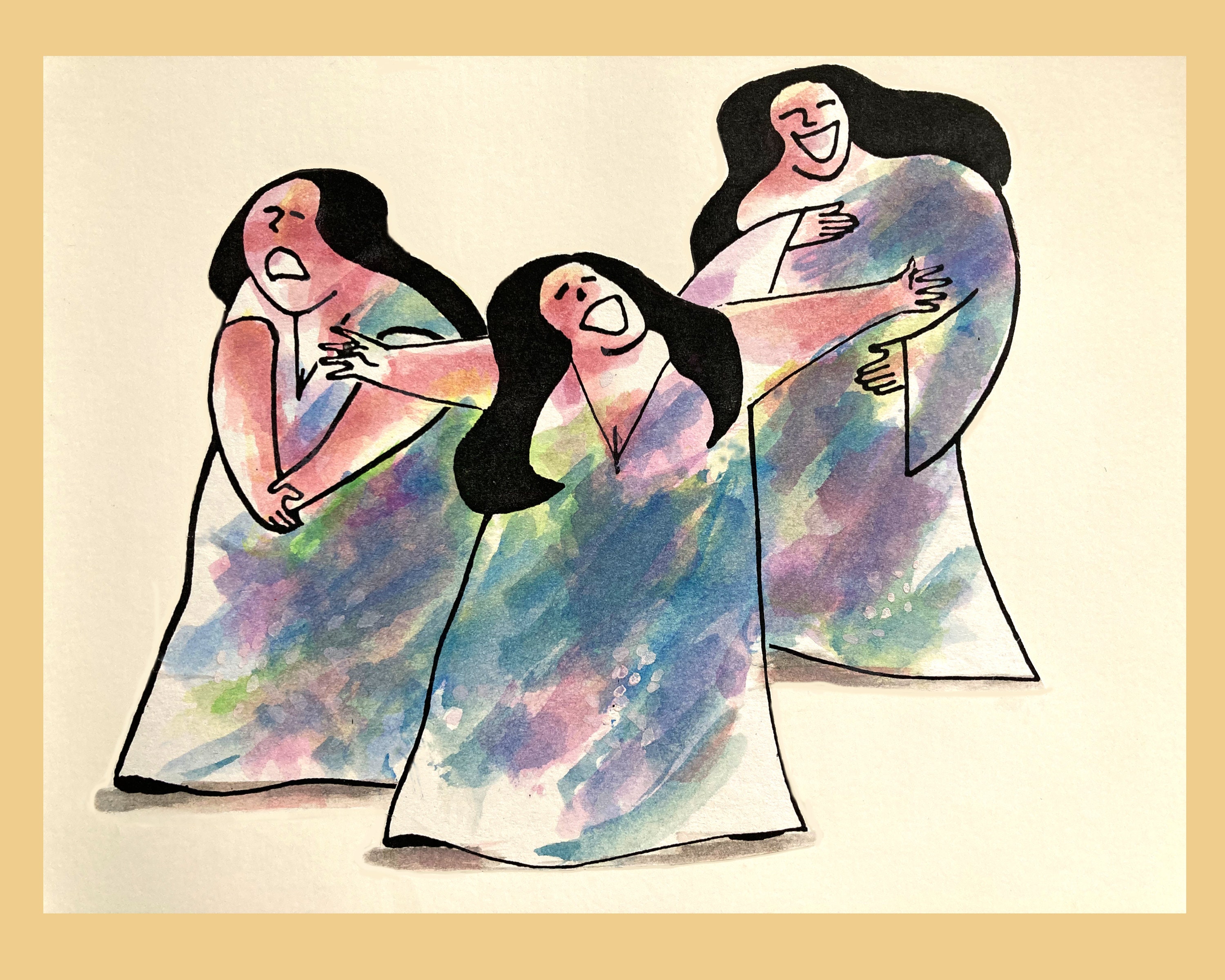 Abstract Opera Singer Art, Abstract Singers Wall Art, Humorous Musical ...