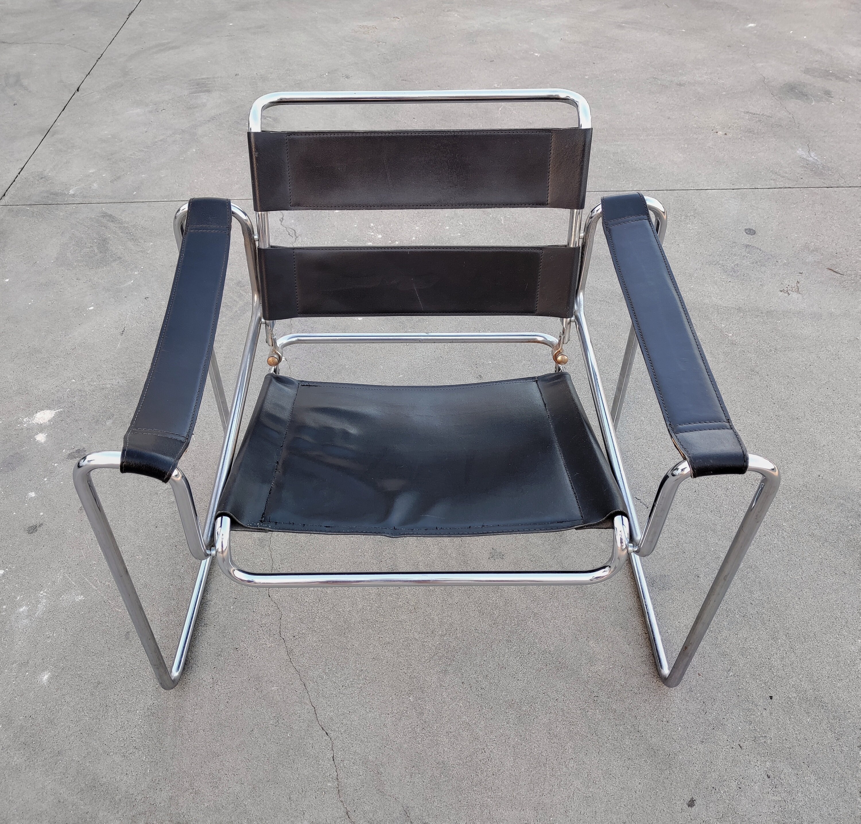 Pair of Wassily Style Tubular Leather Chairs // Bauhaus Easy - Etsy