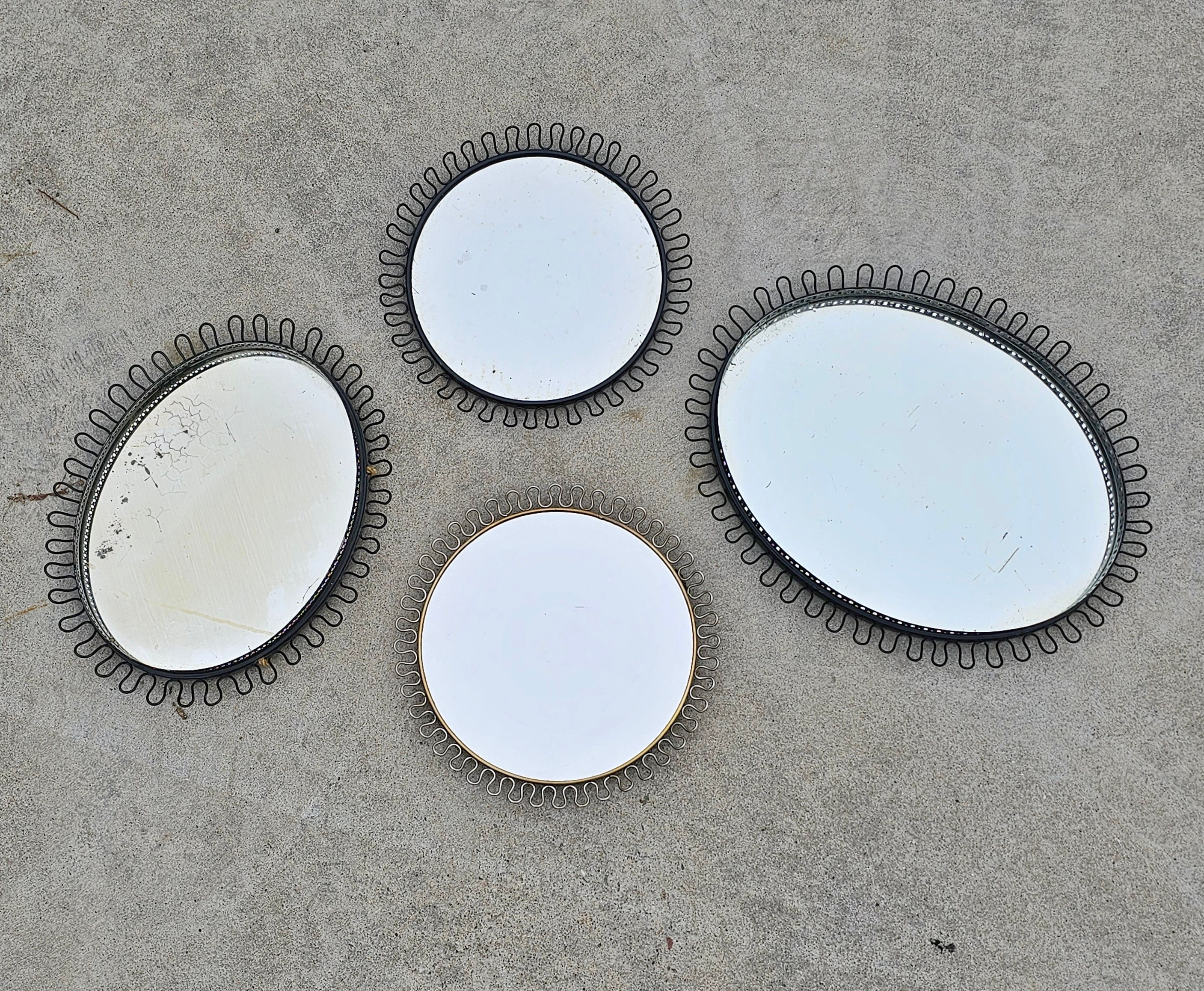 Mid Century Modern Round Sunburst Mirror by Josef Frank // - Etsy