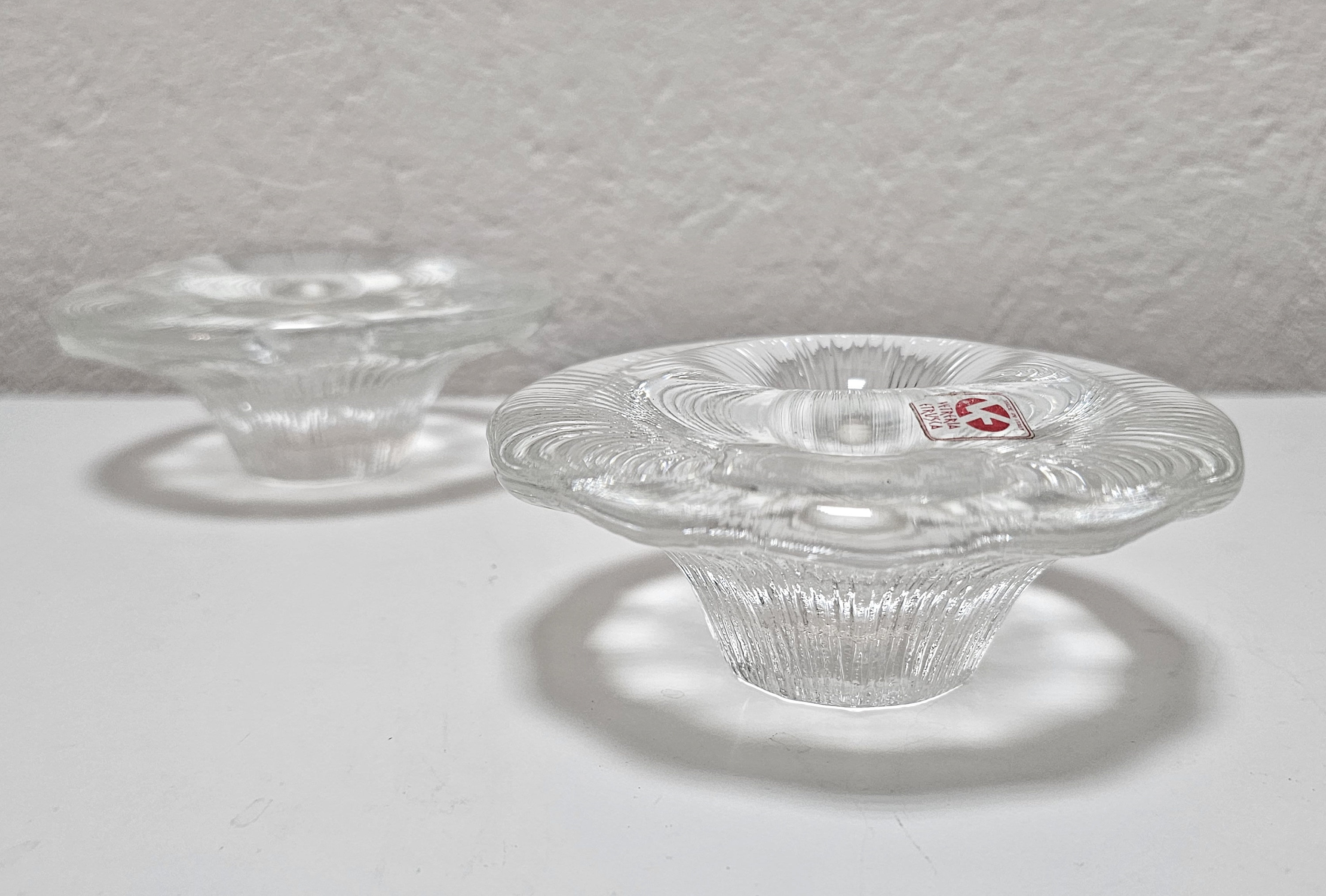 Pair of Mid Century Modern Glass Candlestick Holders by - Etsy