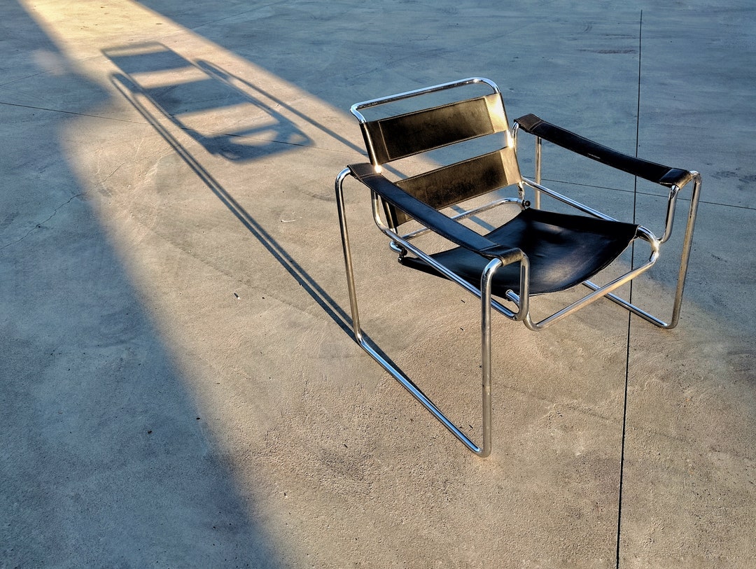 Pair of Wassily Style Tubular Leather Chairs // Bauhaus Easy - Etsy