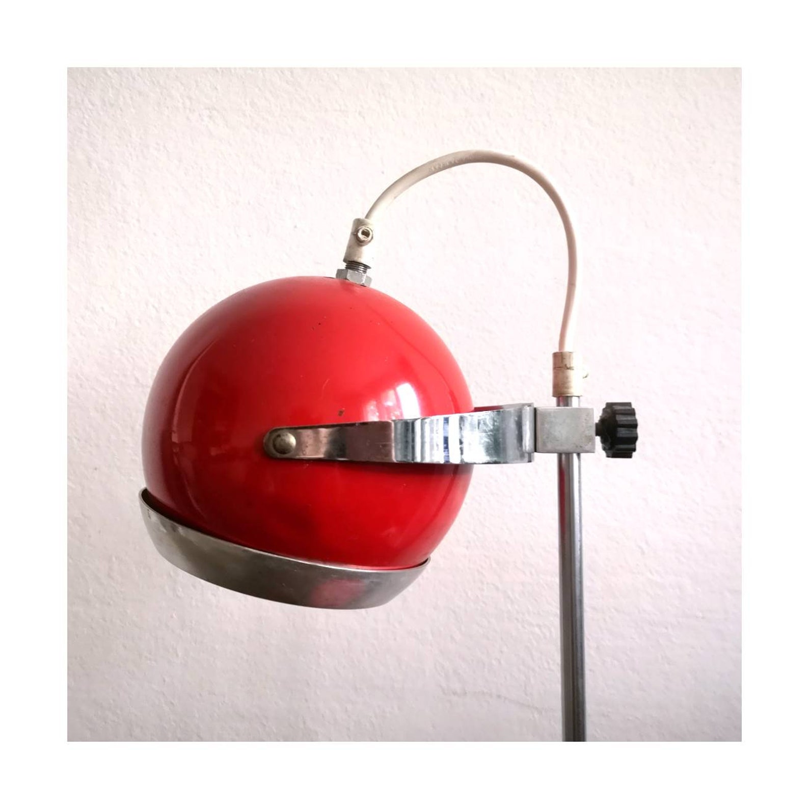 Pair of Space Age Eyeball Table Lamps // Red Eyeball Lamps // - Etsy