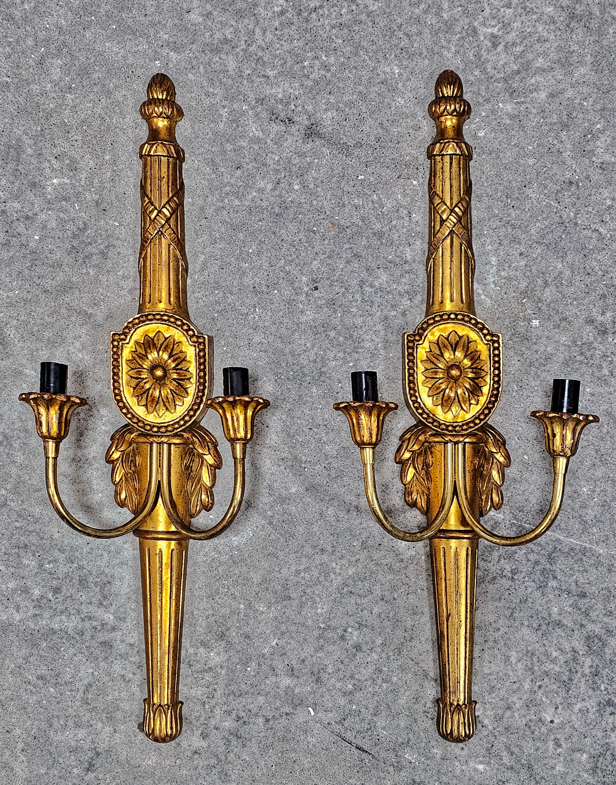 1 of 5 Extra Large Sconces Done in Neoclassical Style // Gilt Resin ...