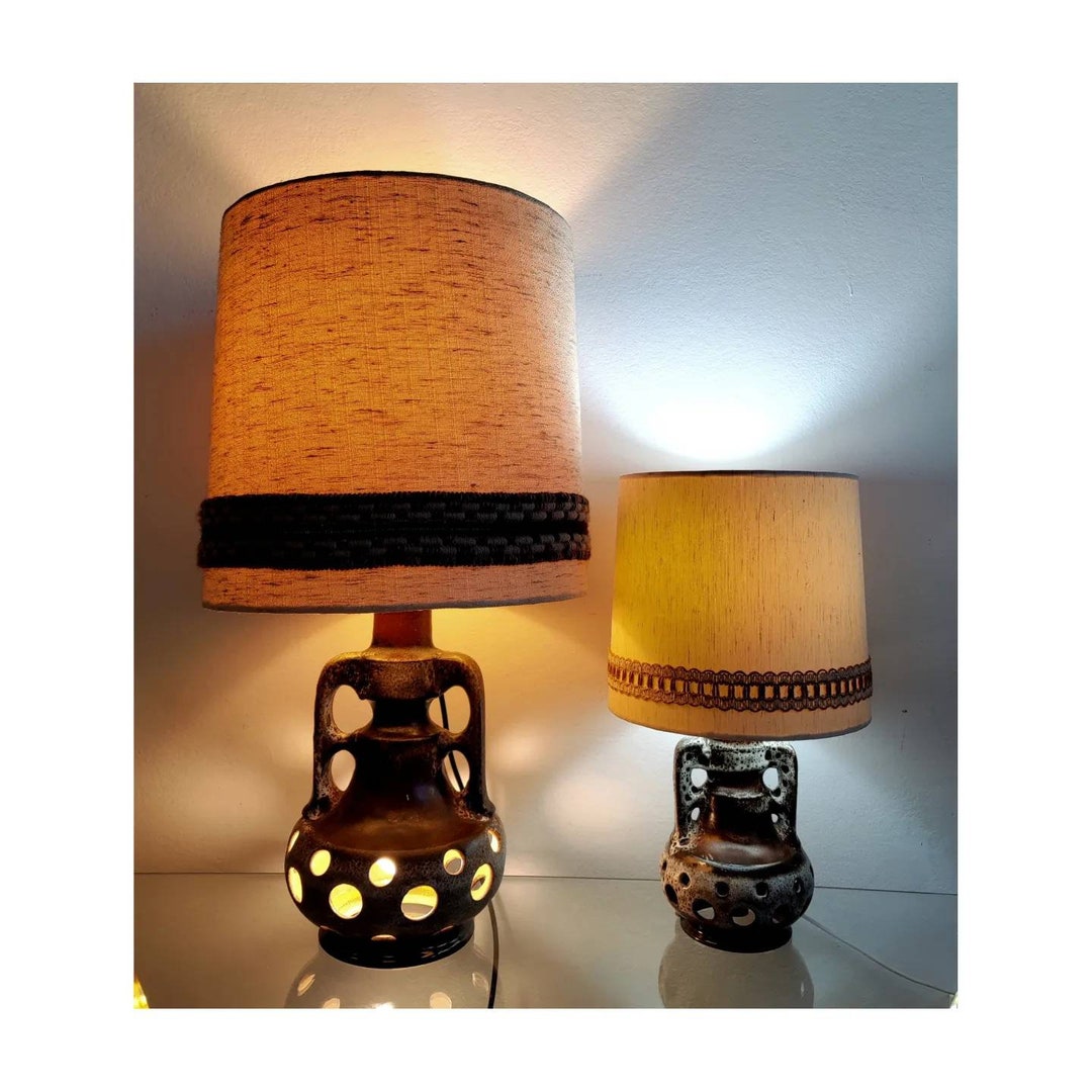 Two Mid Century Modern Fat Lava Table Lamps by Walter Gerhards // 70s ...