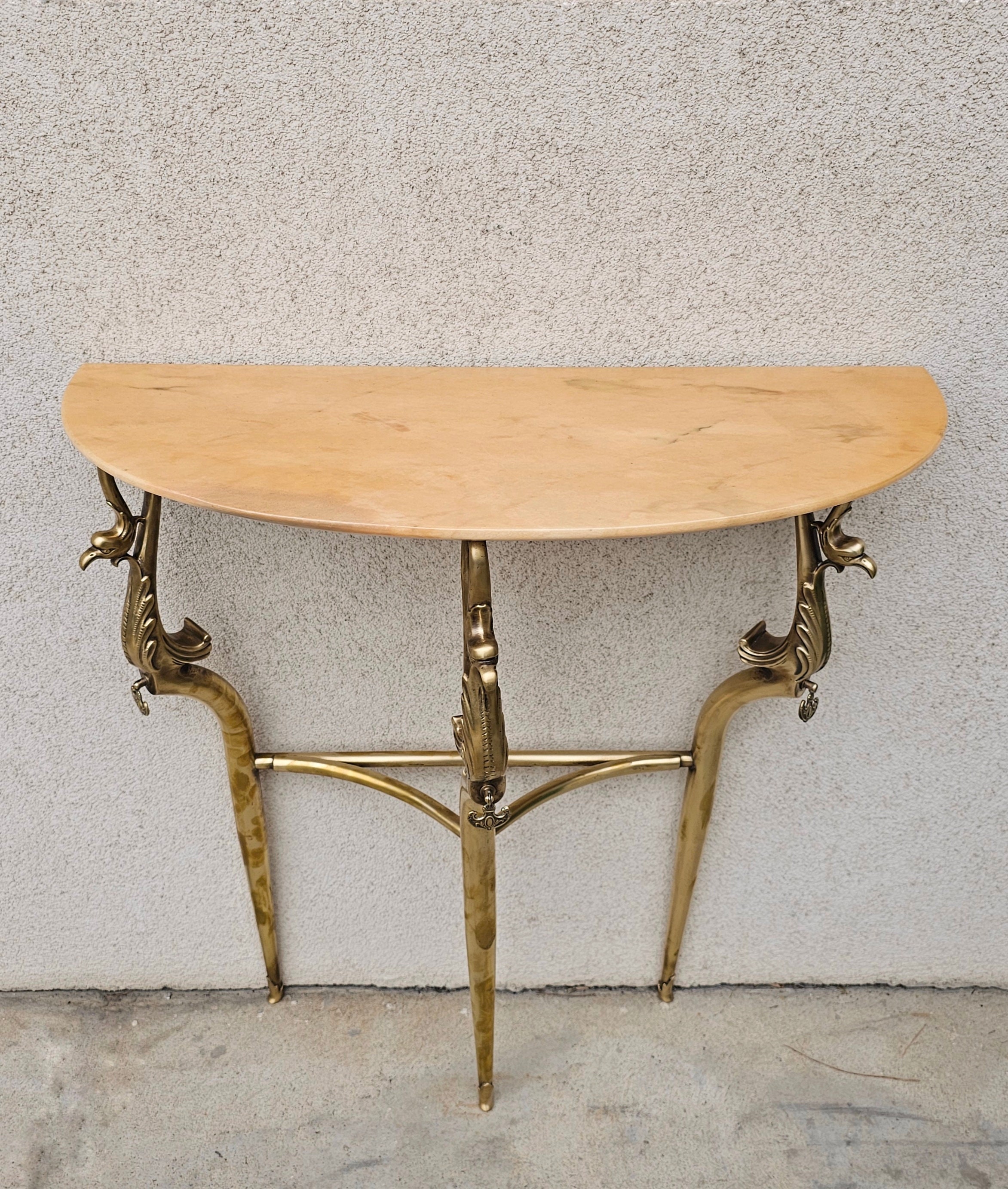 Marble brass console table store