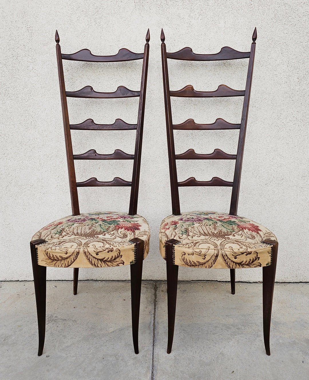 Pair of Mid Century Modern High Backrest Chairs Attr. to Paolo - Etsy
