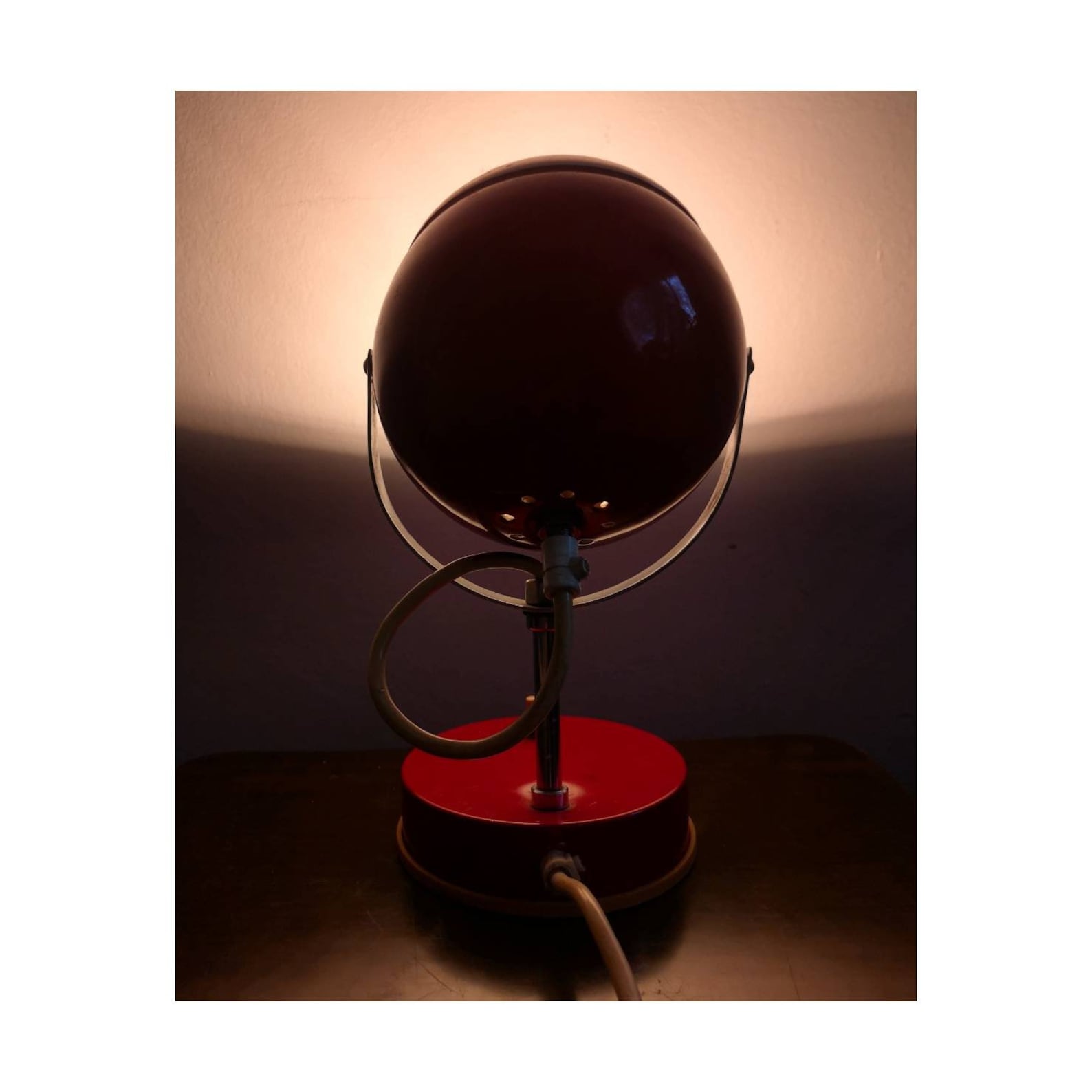 Pair of Space Age Eyeball Table Lamps // Red Eyeball Lamps // - Etsy