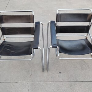 Pair of Wassily Style Tubular Leather Chairs // Bauhaus Easy - Etsy