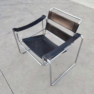 Pair of Wassily Style Tubular Leather Chairs // Bauhaus Easy - Etsy