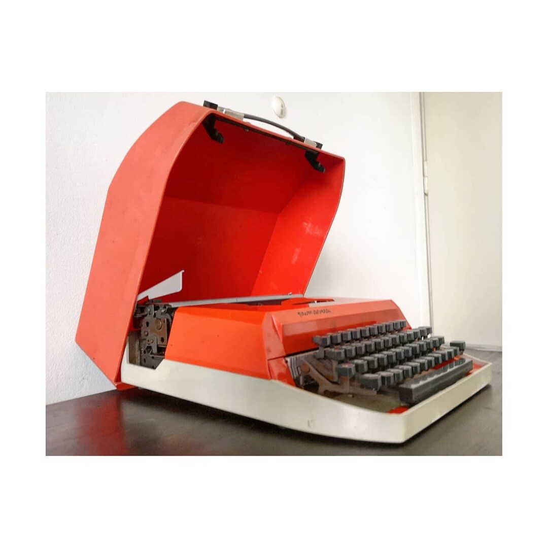 Rare Vintage Primavera Typewriter by Olivetti // Orange Typewriter ...