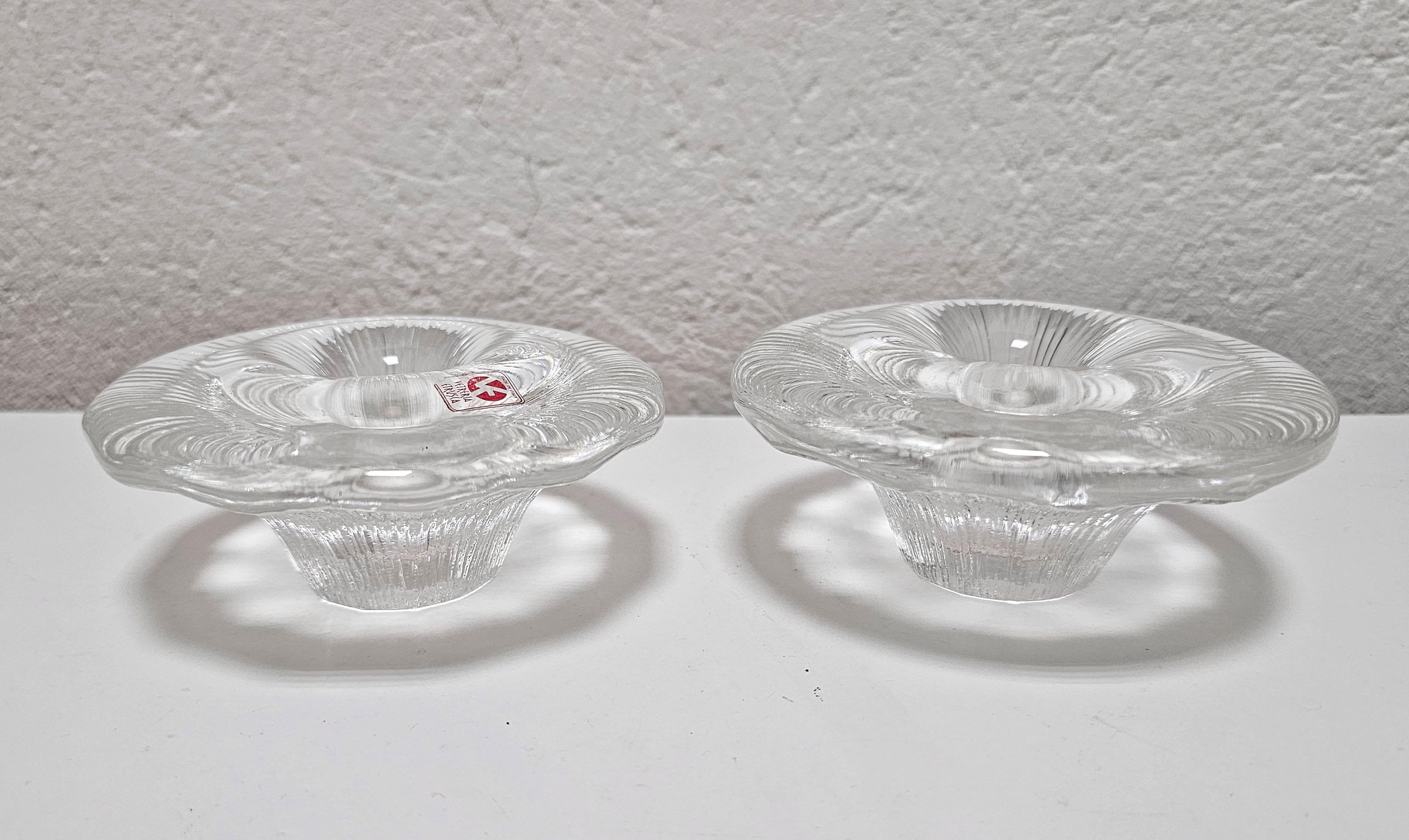 Pair of Mid Century Modern Glass Candlestick Holders by - Etsy