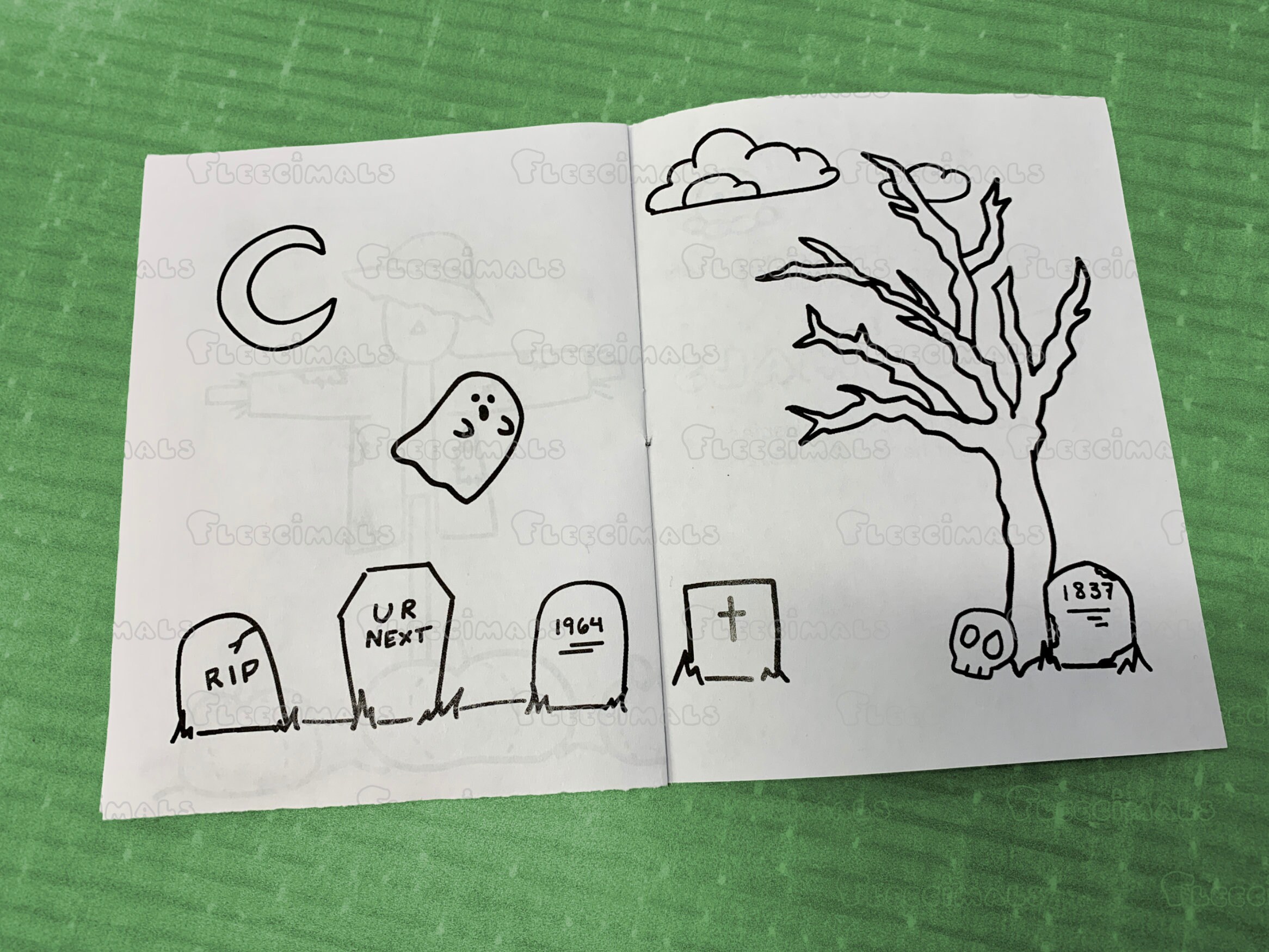 Printable Halloween Mini Coloring Book - Etsy