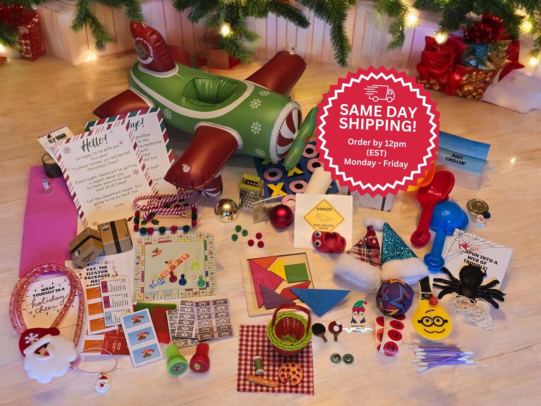Elf Kit 24 Days Elf Kit 2024 for 2 Kids 24 Days Elf Kit Funny Elf ...