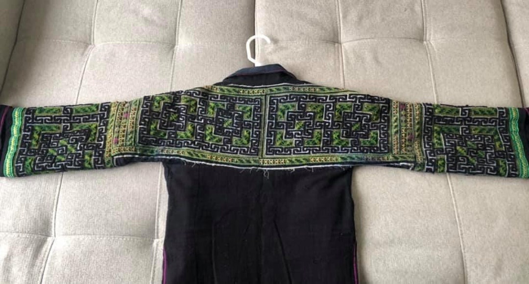 Beautiful Black Hmong Vietnamese of Sapa Jacket and Sash - Etsy
