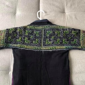 Beautiful Black Hmong Vietnamese of Sapa Jacket and Sash - Etsy