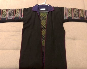 Beautiful Black Hmong Vietnamese of Sapa Jacket and Sash - Etsy