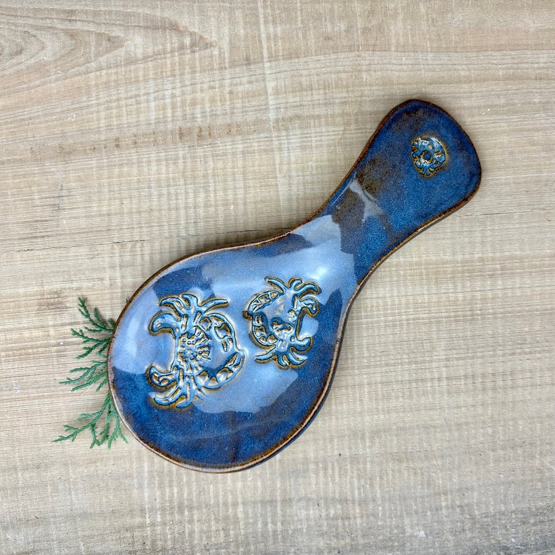 Stunning Crabs Embossed on Spoon Rest Handmade Pottery Hand - Etsy