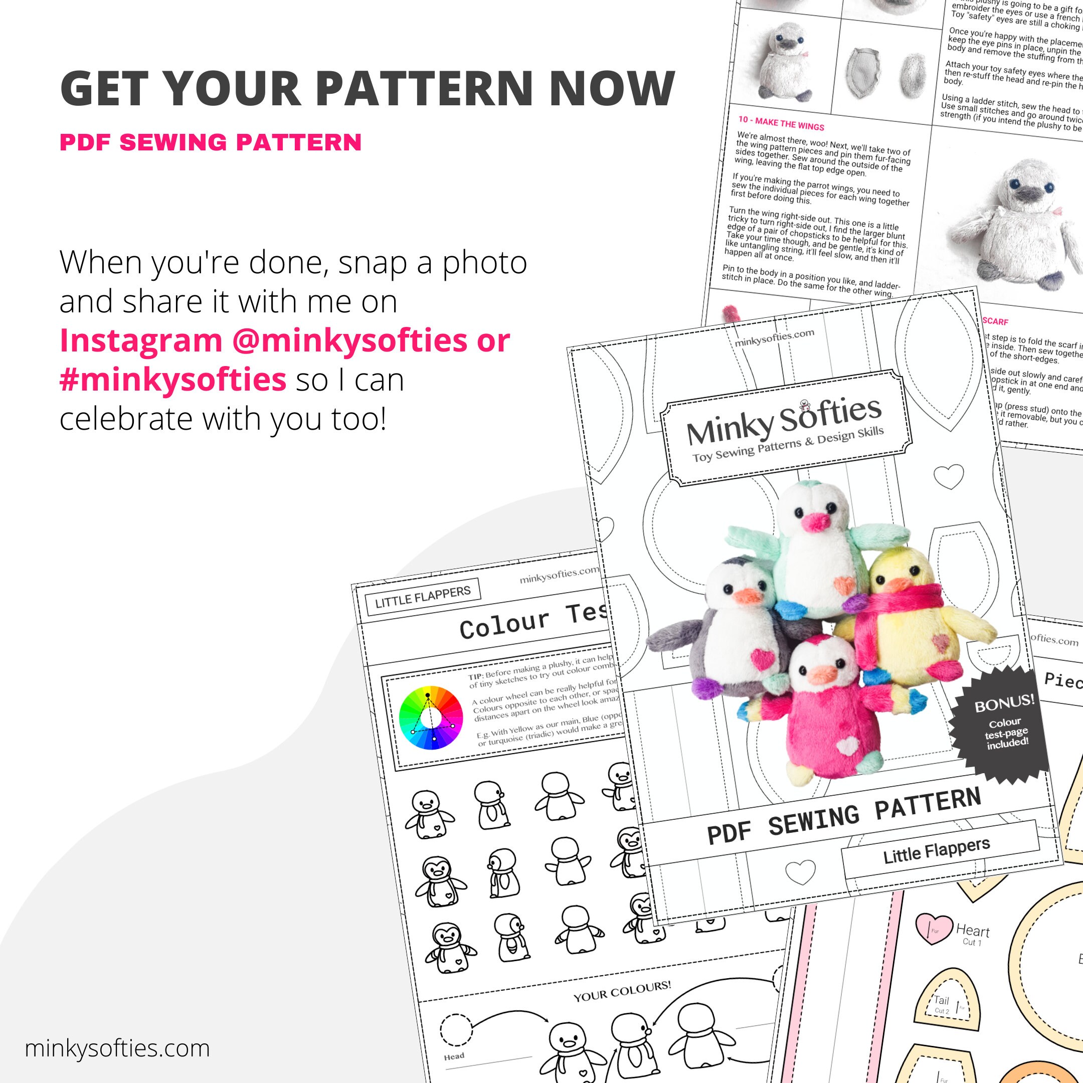 PDF Duck, Penguin & Parrot Toy Sewing Pattern - Etsy