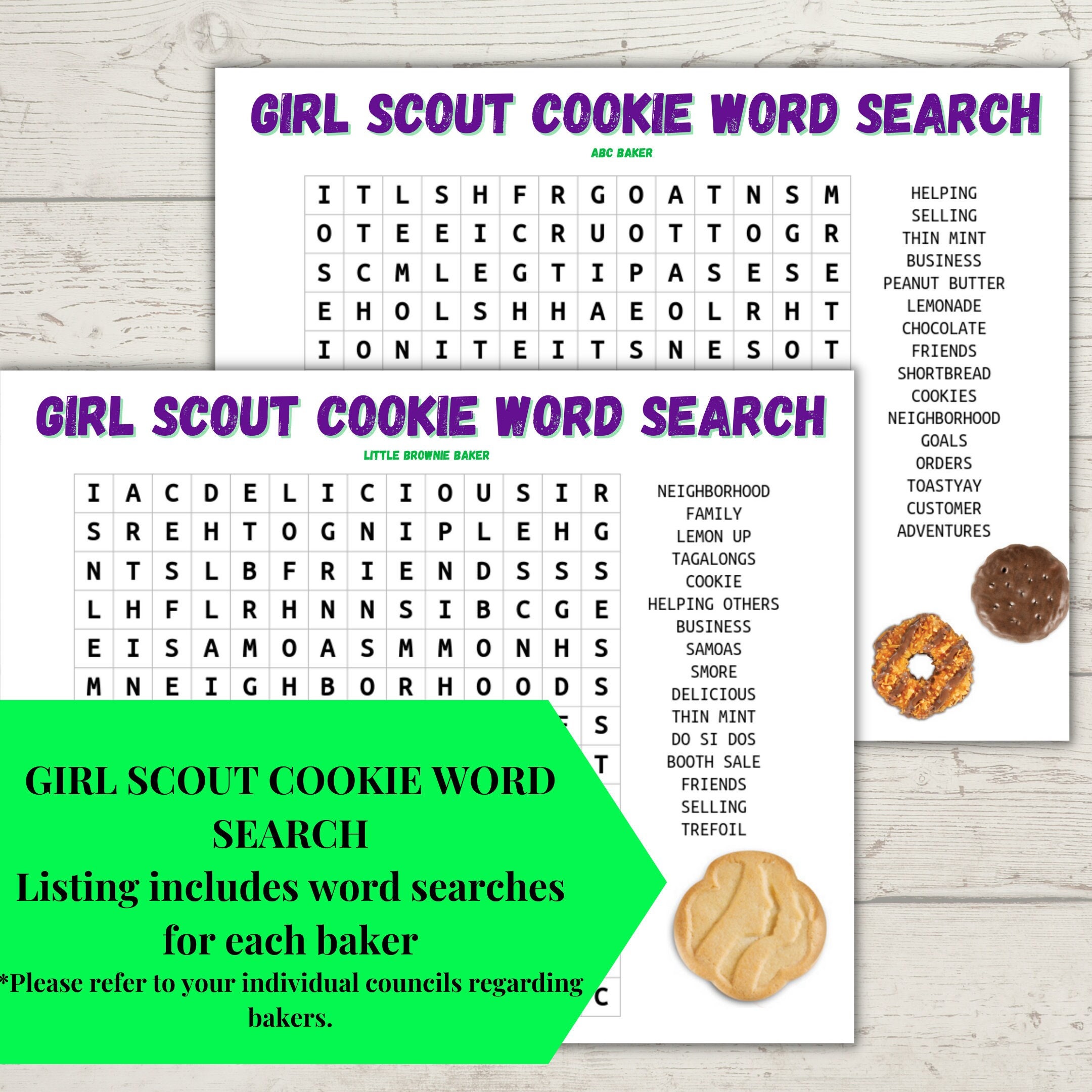 Girl Scout Cookie Word Search