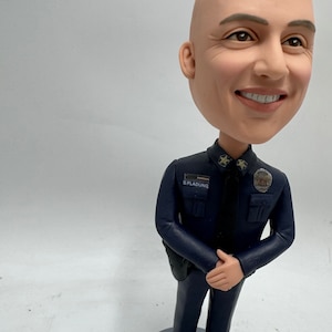 Personalized Polymer Clay Figurine,custom Policeman Bobblehead, - Etsy
