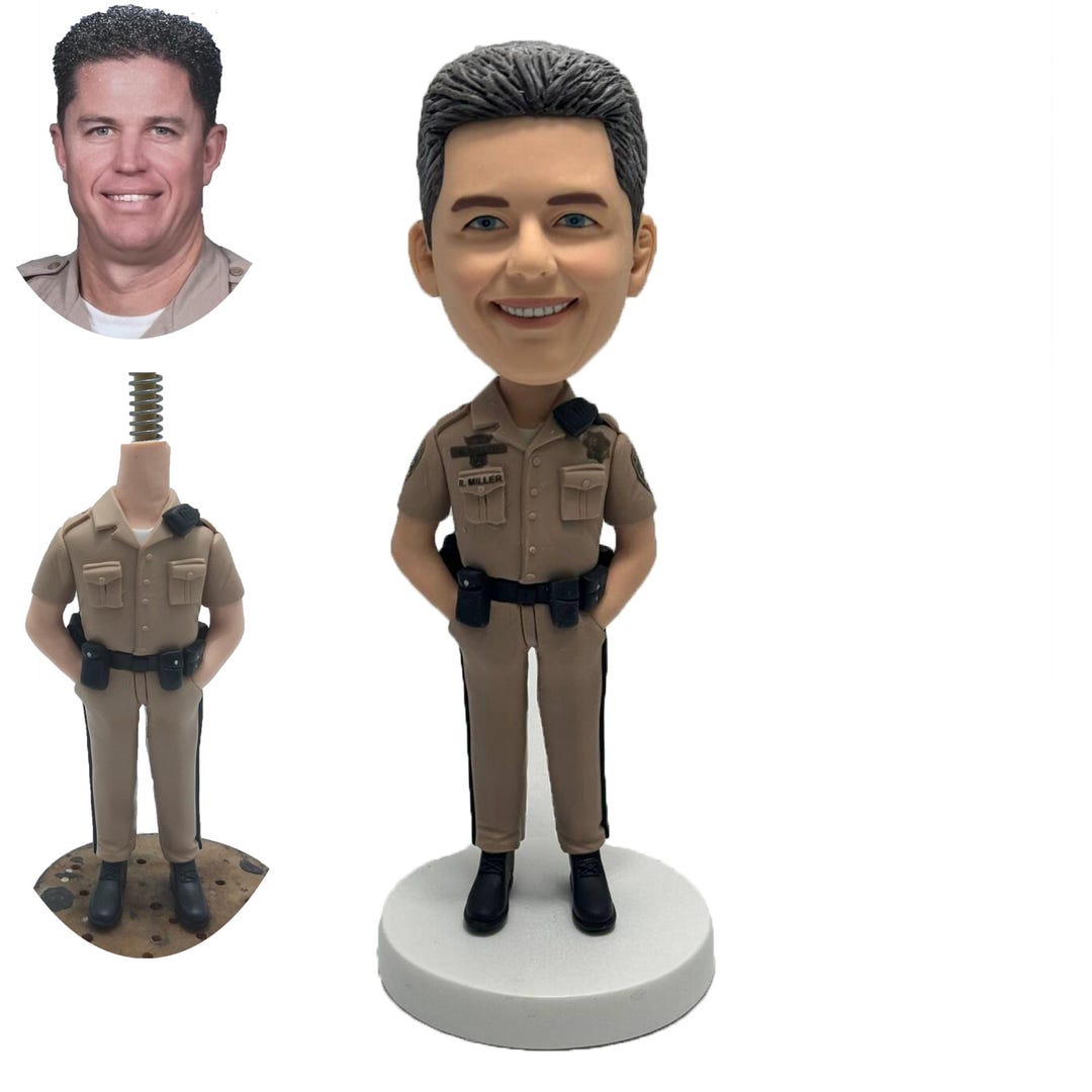 Personalized Sheriff Bobblehead, Custom Police Gift With Badge, Car ...