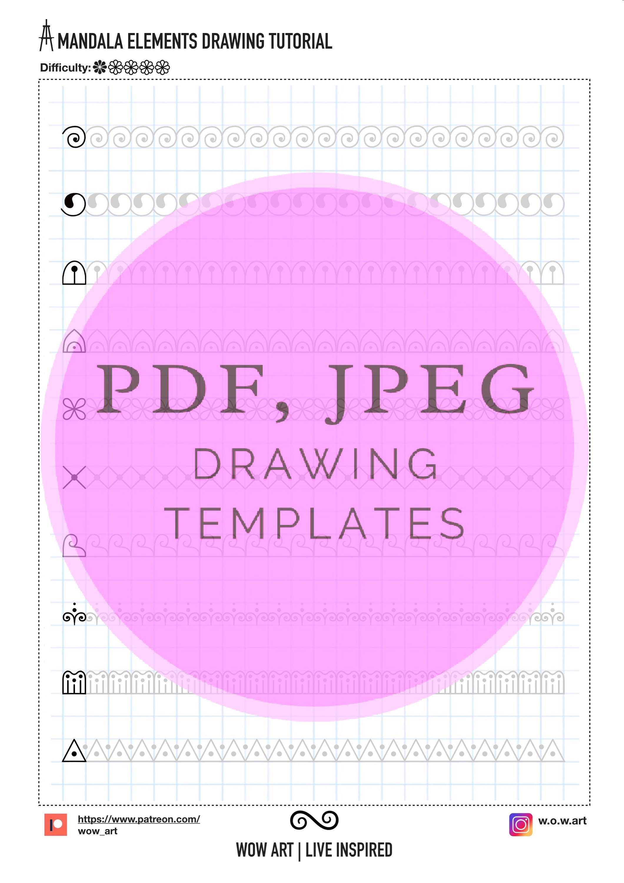 2. 1x1 Cell Patterns Training Sheets for Beginners!pdf,jpeg. Mandala ...