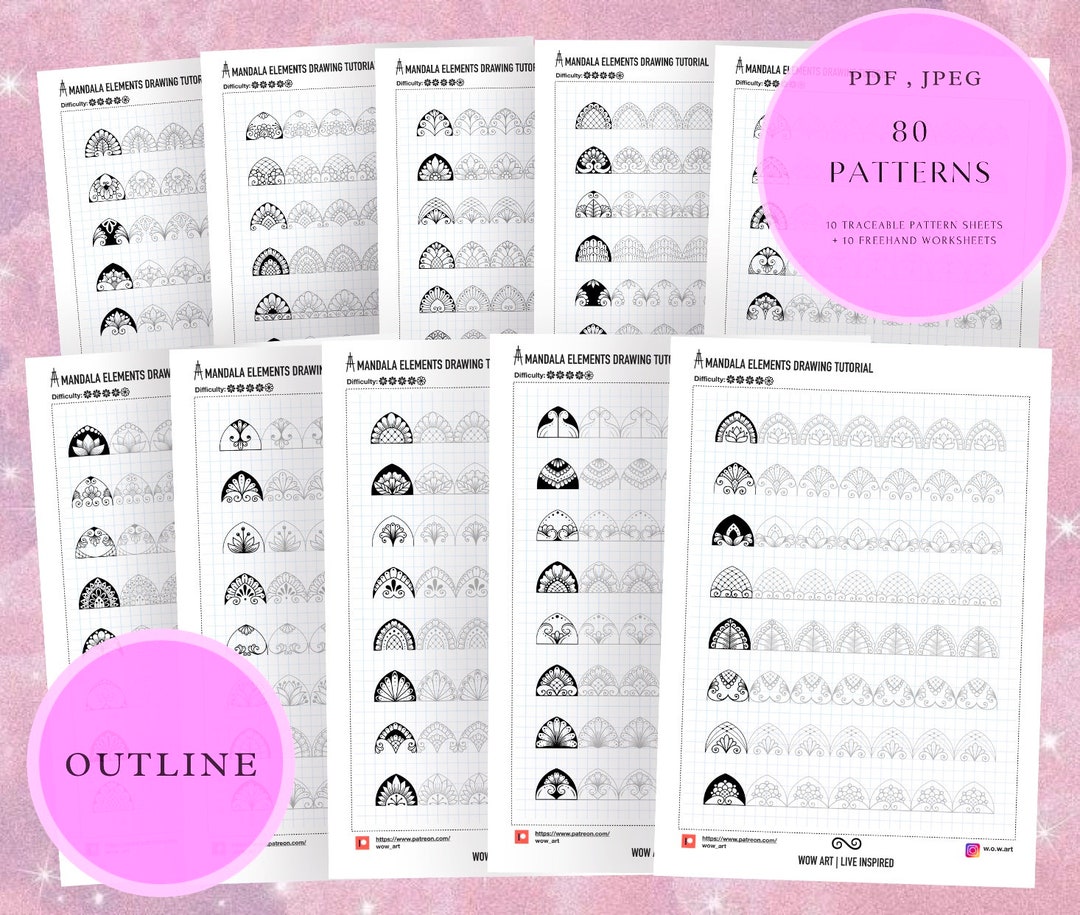 6.advanced Patterns Training Sheets! Pdf,jpeg. Mandala Art, Ornaments ...