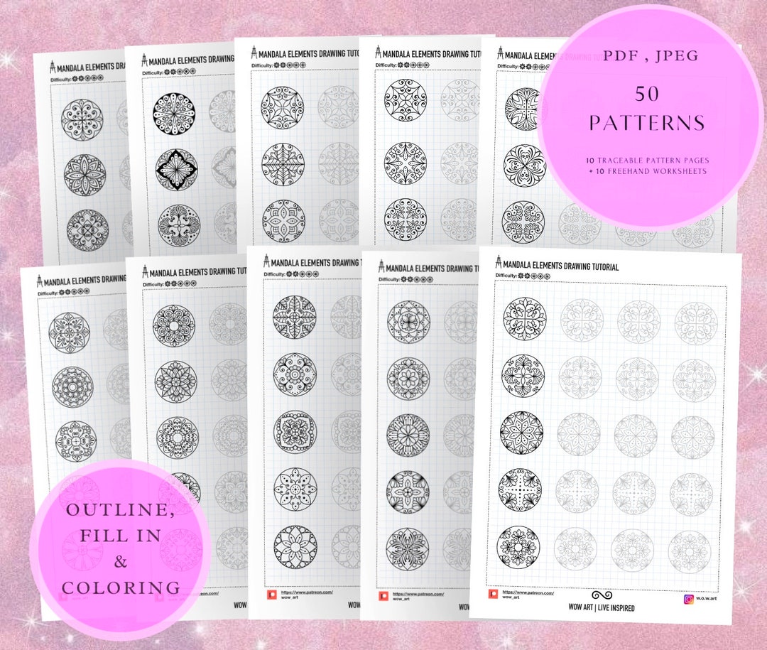 9. Simple Central Patterns Training Sheets! Pdf/jpeg. Mandala Art ...