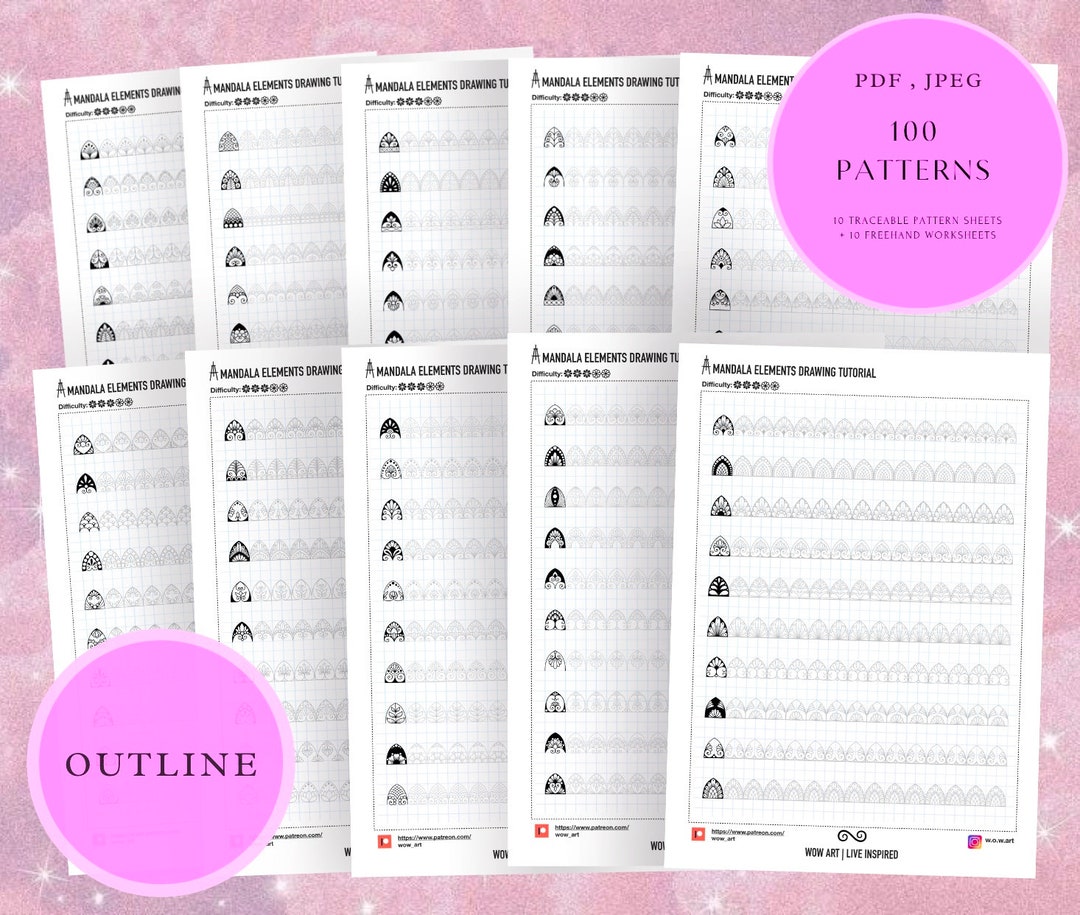 5.basic Patterns Training Sheets! Pdf,jpeg. Mandala Art, Ornaments ...