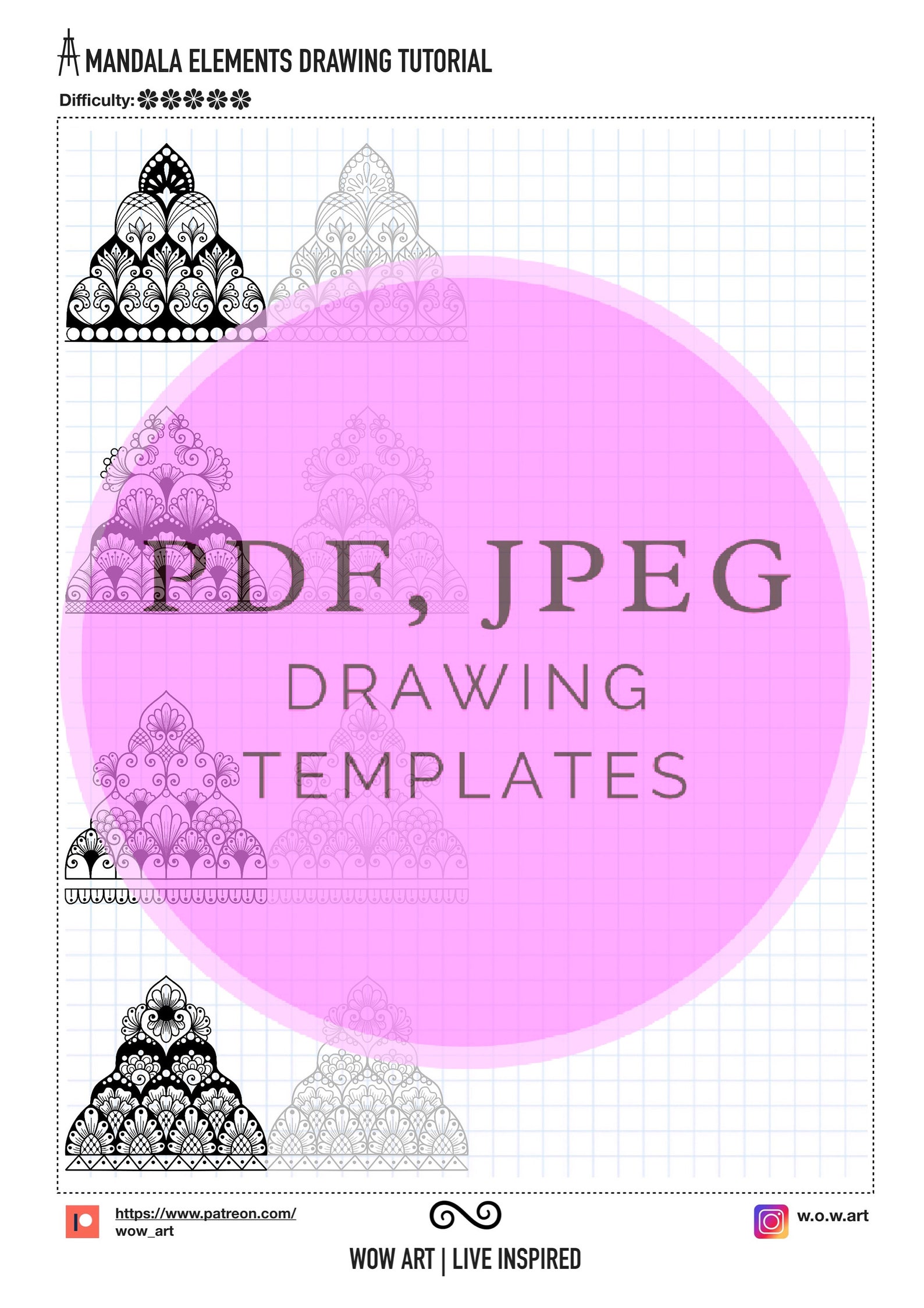 8.multi-row Patterns Training Sheets Pdf,jpeg. Mandala Art, Ornaments ...