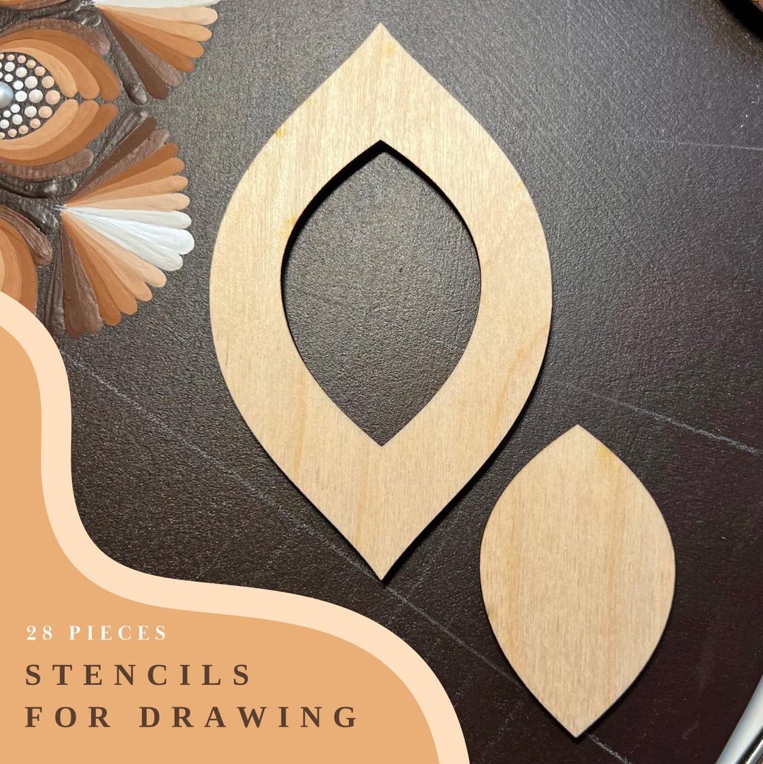 Stencils for Drawing, Dot Art Tools, Wooden Shapes, Mandala Art ...