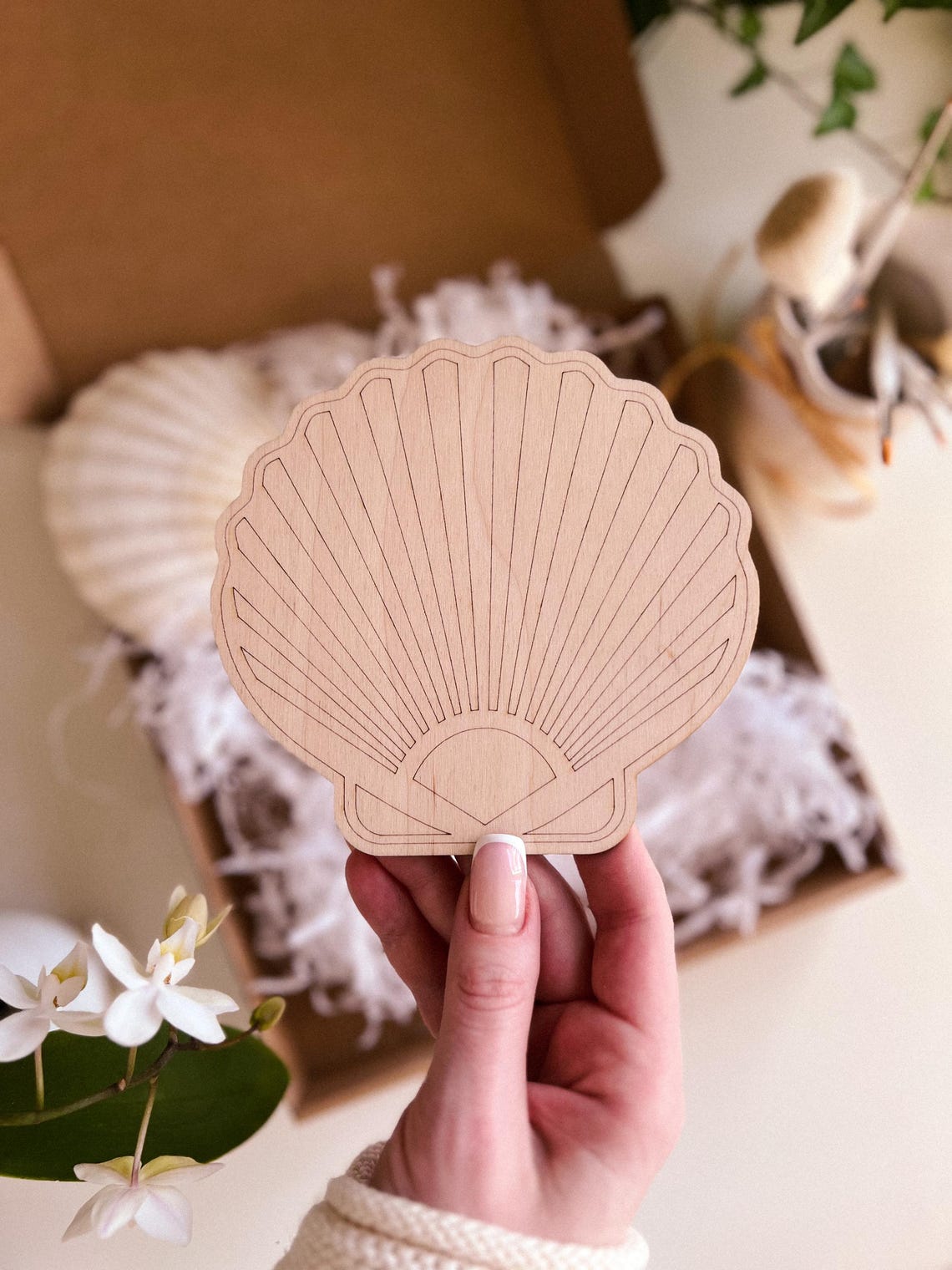 Wooden Shell Coloring Set, DIY Paint Set, Wooden Craft Shapes, Wooden ...
