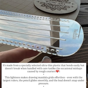 Mandala WOW Ruler 3-in-1 Compass + Protractor + Ruler, Dot Mandala Tool ...