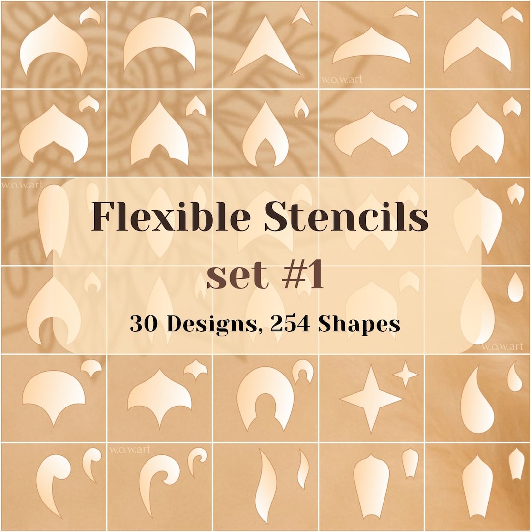 Flexible Stencils Set #1: 30 Designs, 254 Shapes.reusable Stencils for ...