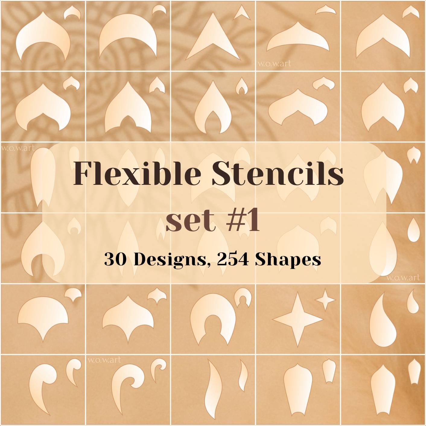 Flexible Stencils Set #1: 30 Designs, 254 Shapes.reusable Stencils for ...