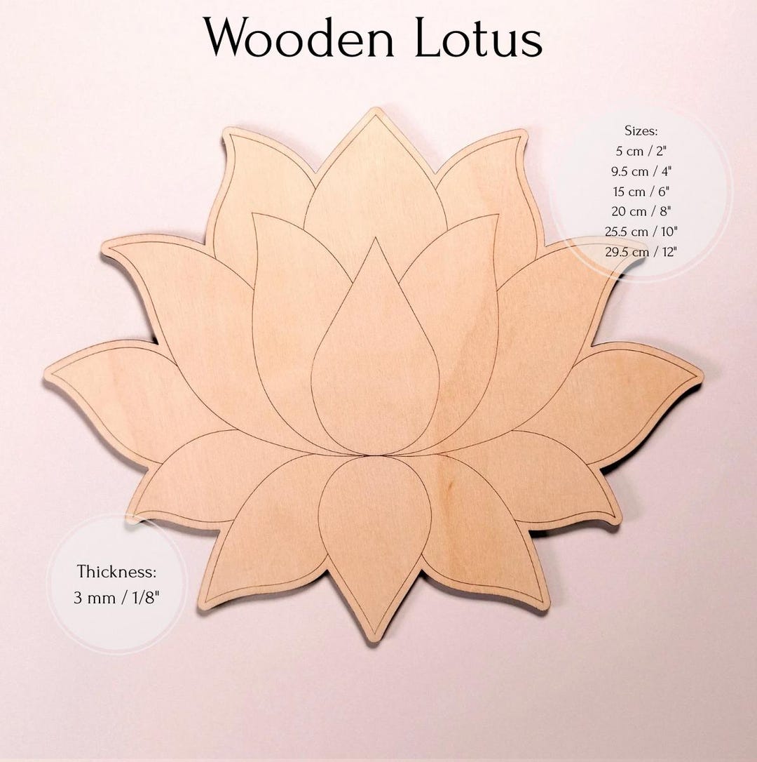 Birch Plywood Lotus Blank, Wooden Lotus Shape for Painting & DIY ...