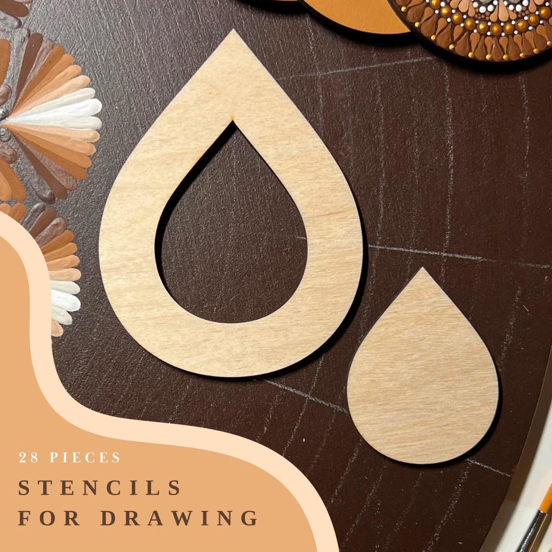 Stencils for Drawing, Dot Art Tools, Wooden Shapes, Mandala Art ...