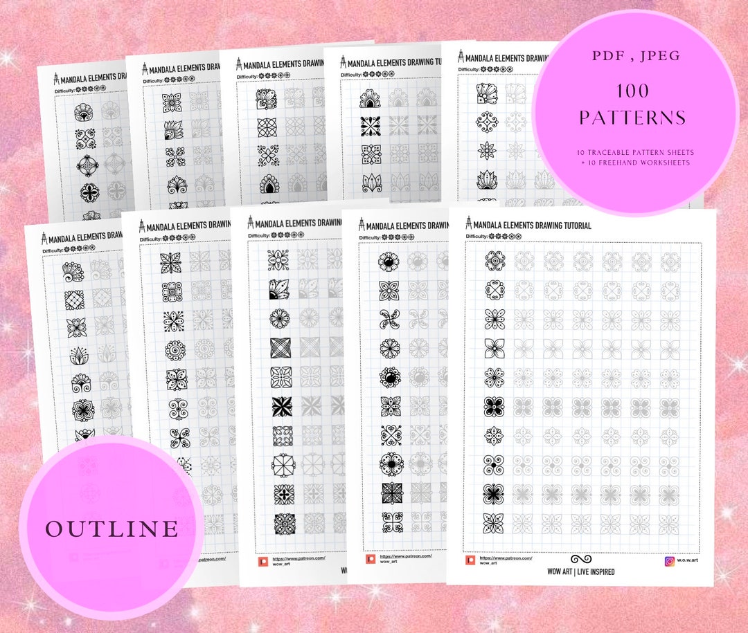 19. 2x2 Cells Patterns Training Sheets!pdf,jpeg. Mandala Art, Diy ...