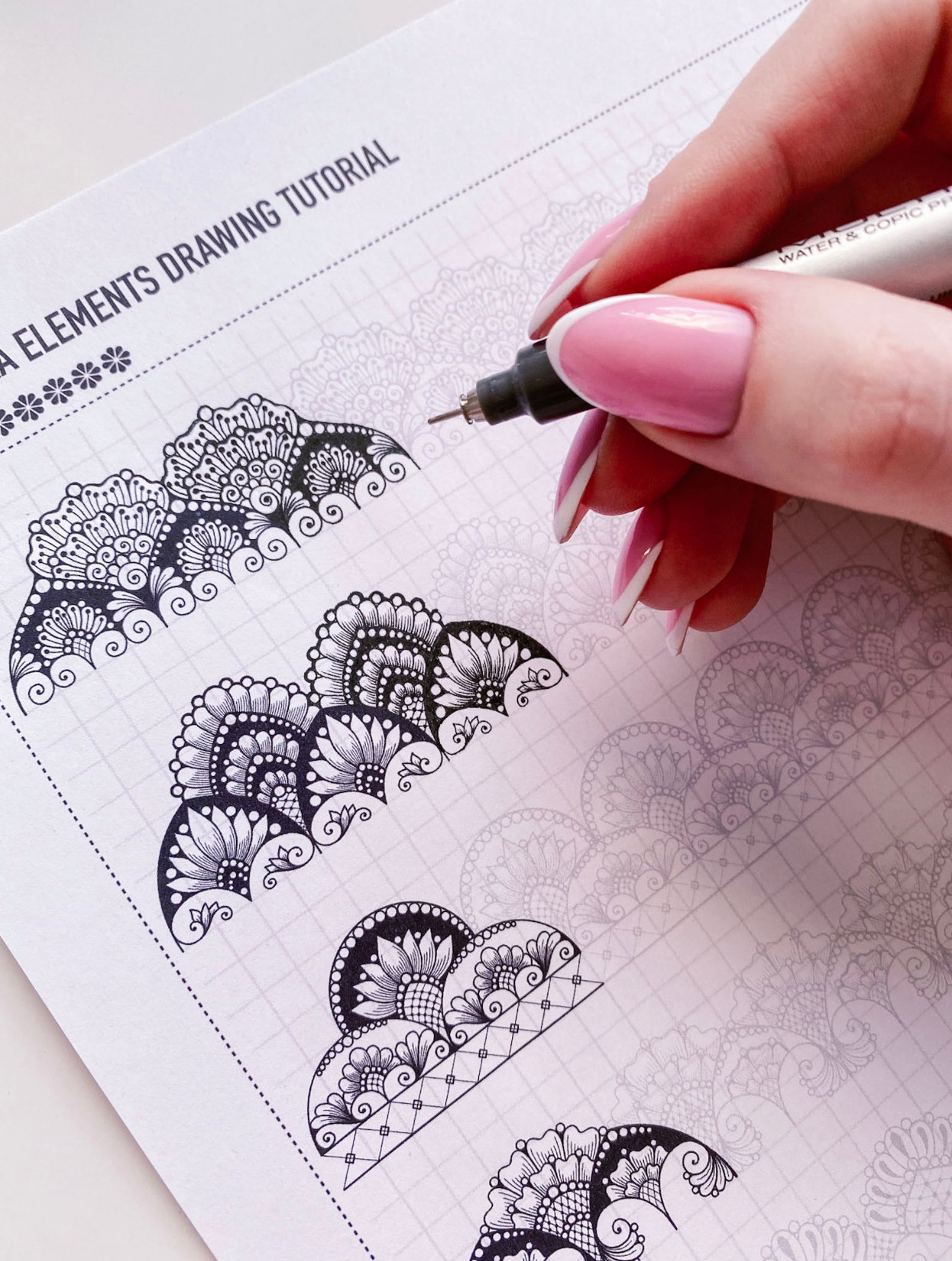 8.multi-row Patterns Training Sheets Pdf,jpeg. Mandala Art, Ornaments ...