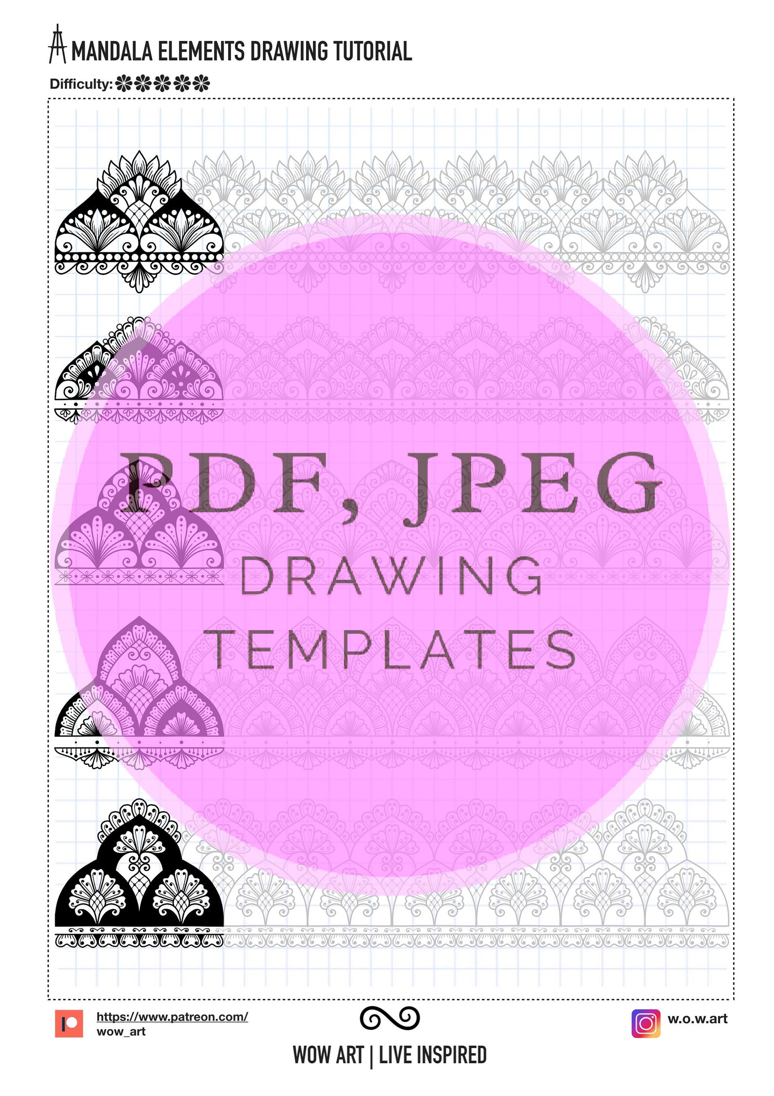 8.multi-row Patterns Training Sheets Pdf,jpeg. Mandala Art, Ornaments ...