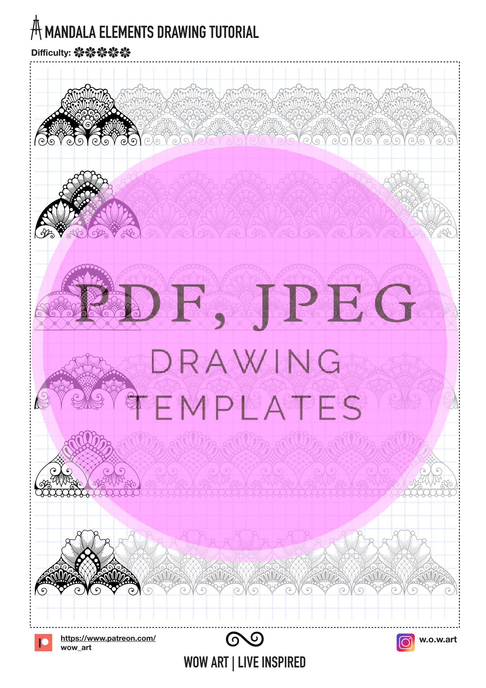 8.multi-row Patterns Training Sheets Pdf,jpeg. Mandala Art, Ornaments ...