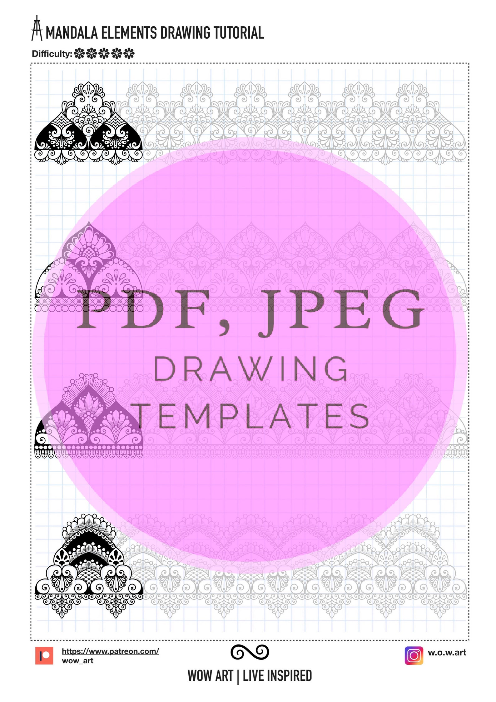8.multi-row Patterns Training Sheets Pdf,jpeg. Mandala Art, Ornaments ...