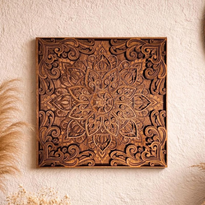 Carved Mandala Wall Half - Etsy UK