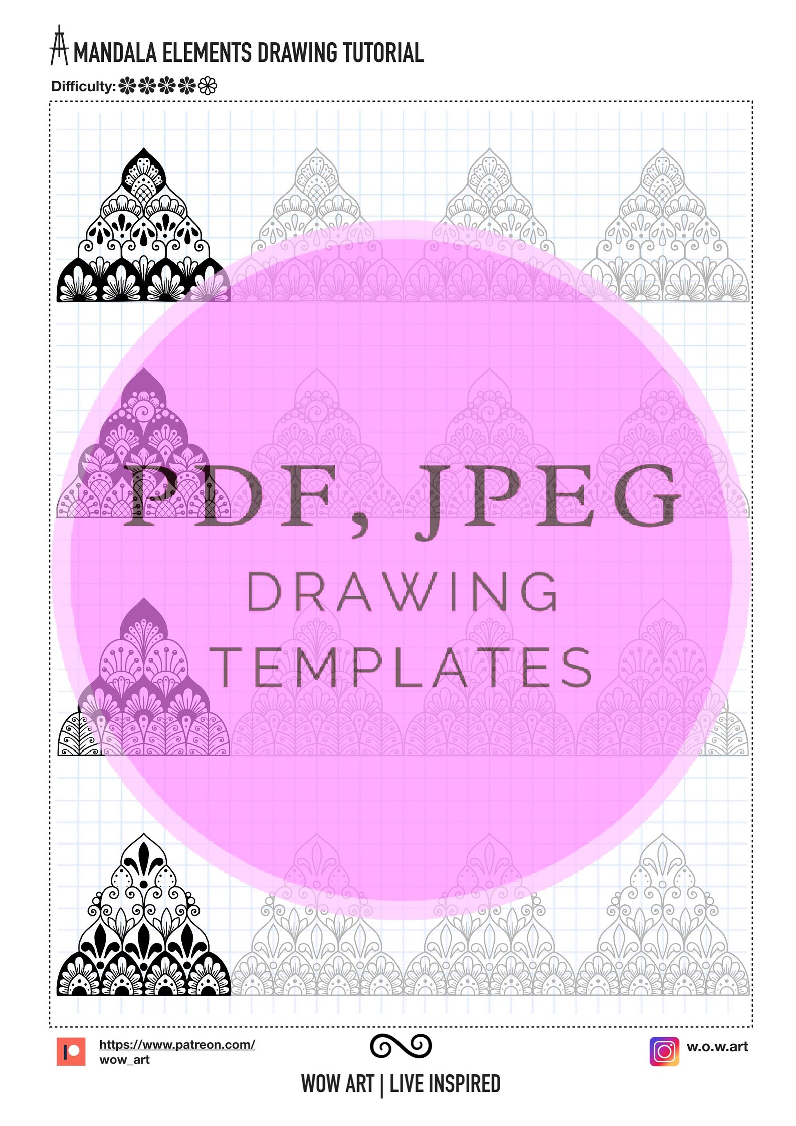 8.multi-row Patterns Training Sheets Pdf,jpeg. Mandala Art, Ornaments ...
