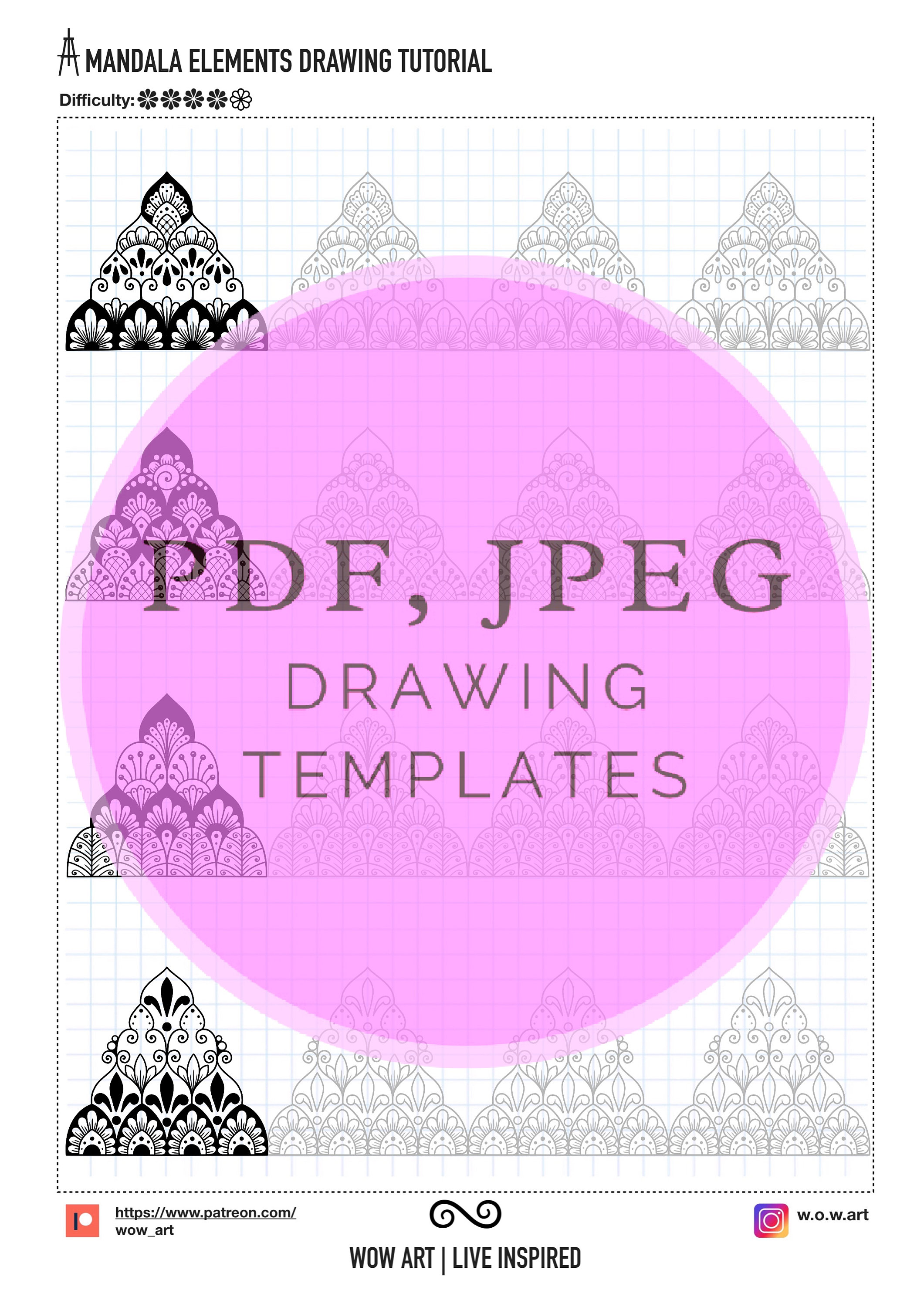 8.multi-row Patterns Training Sheets! Pdf,jpeg. Mandala Art, Ornaments ...