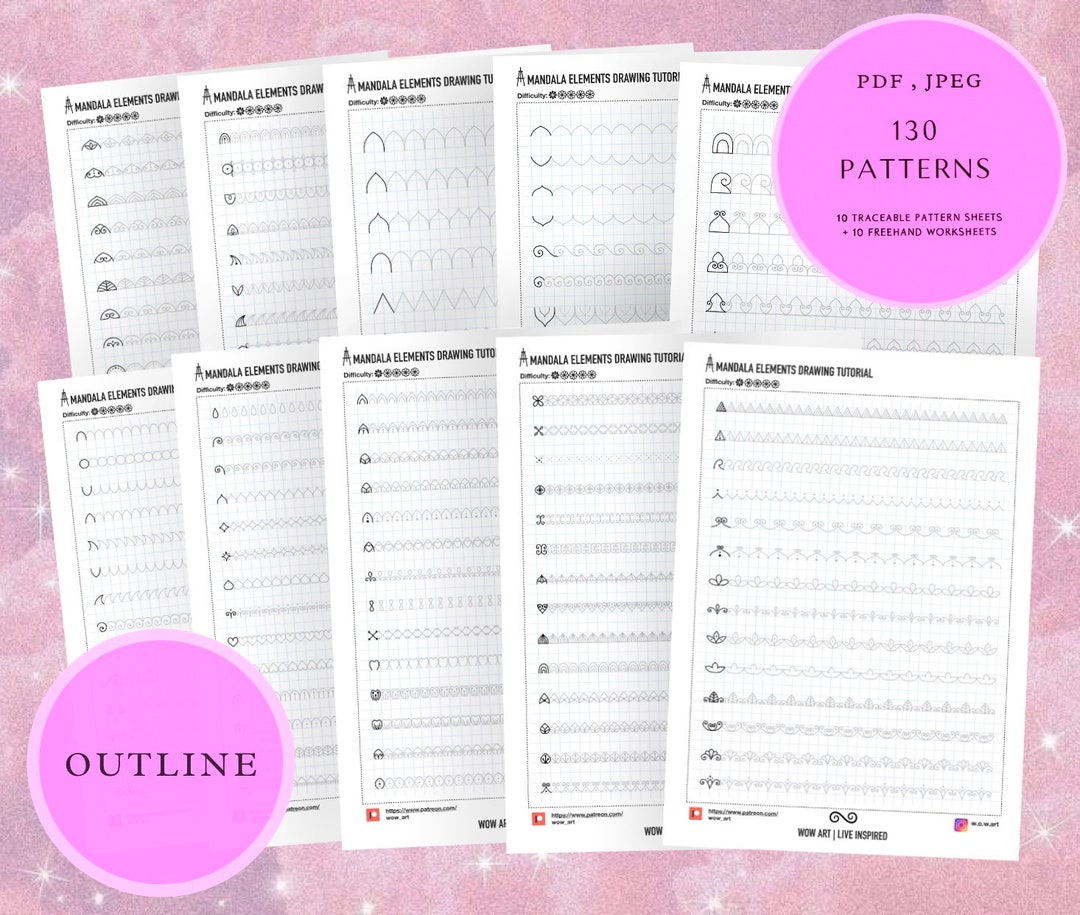 1.easiest Patterns Training Sheets for Beginners! Pdf,jpeg.mandala Art ...
